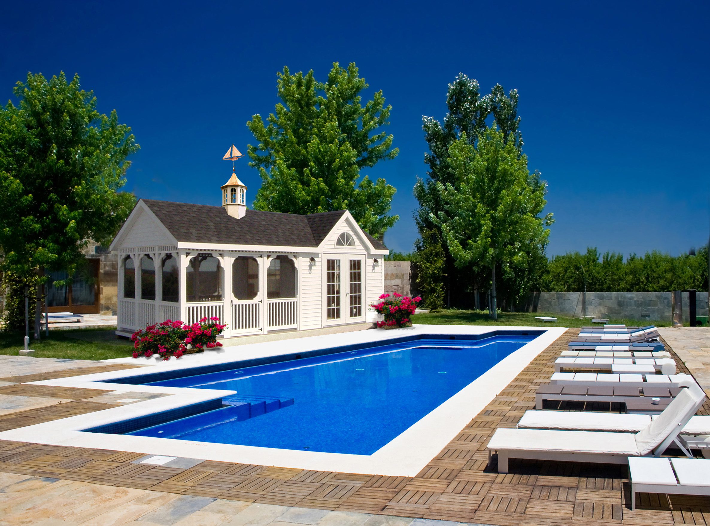 12x24 Screened Pool House 1 | The Shed Place
